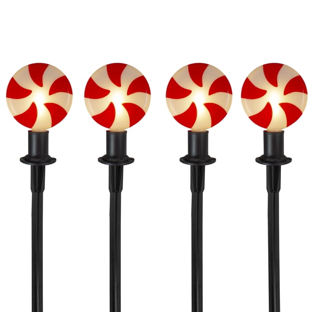 Northlight Set of 4 Lighted Peppermint Twist Candy LED Christmas ...