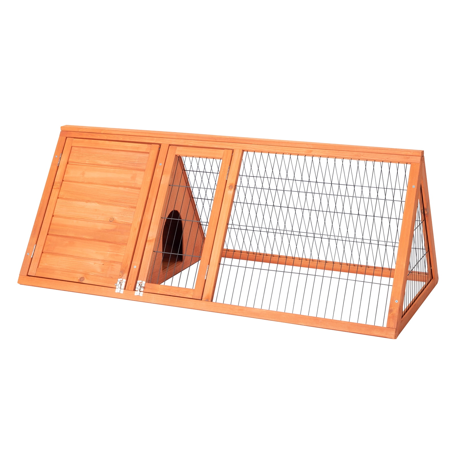 Zimtown 50" Wooden Rabbit Bunny Hutch Guinea Pig Hutch Small Chicken ...