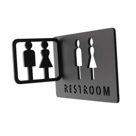 Restroom Sign 3D Bathroom Door Signage Acrylic Pictogram Placard Side ...