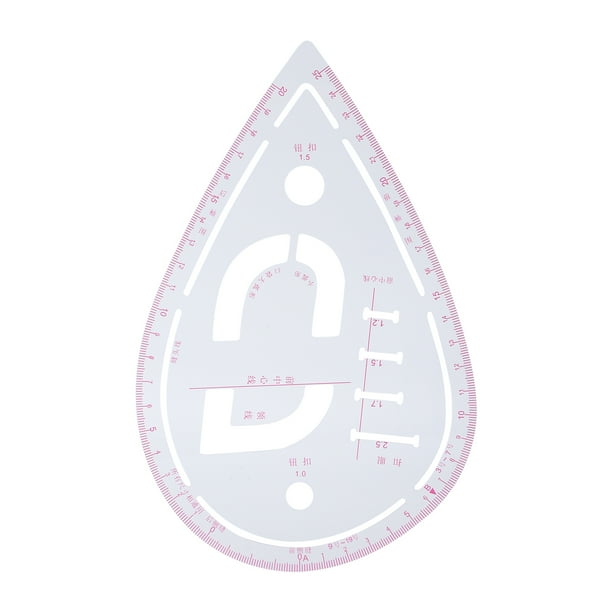 Regla de medición multifuncional de ropa 6403, regla de trazado de curvas y círculos de cuello ...