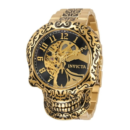 Invicta 35109 Gold/Black Artist Men Skull Men's Automatic Watch ...