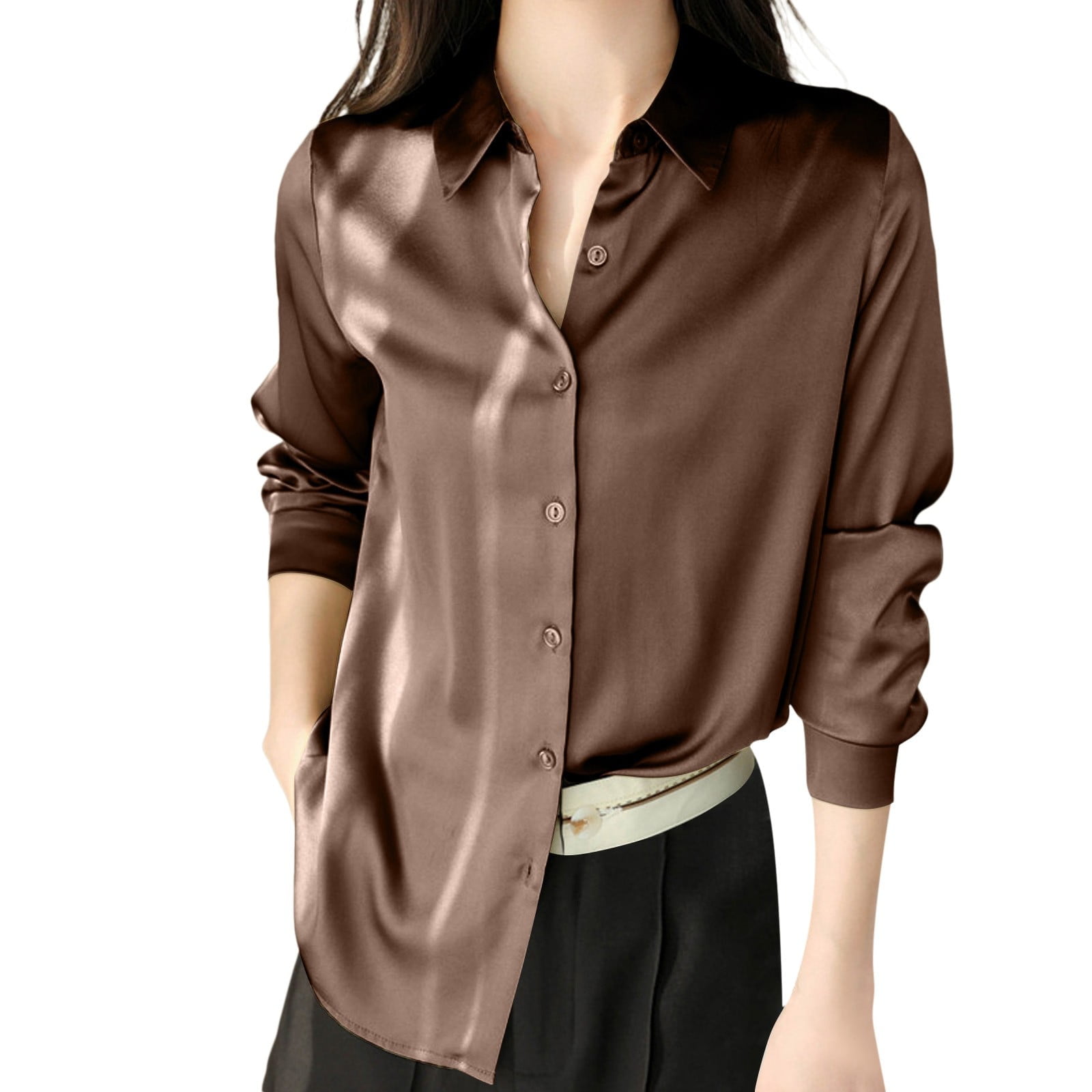 Click here for Visit The Sunlet Store Womens Satin Silk Button Do... prices