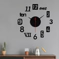 erfcxs Frameless DIY Wall Mute Clock 3D Mirror Surface Sticker Home ...