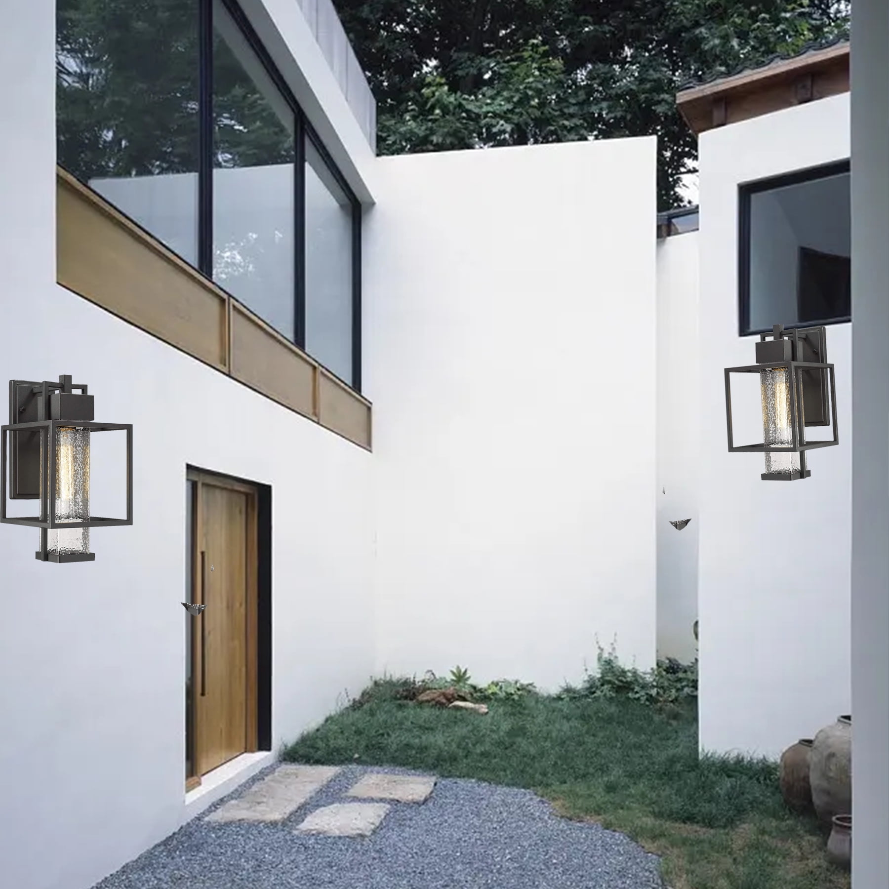 Outdoor Wall Light,veneer farmhouse style exterior light with bubble ...