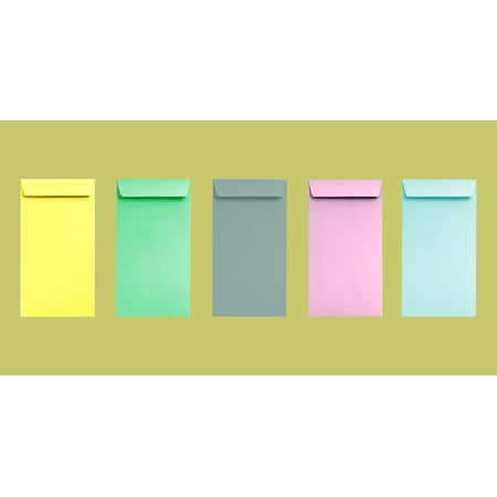 #7 Assorted Colored Envelopes, 3-1/2" X 6-1/2", 24lb, 500/Box, 5 Colors ...