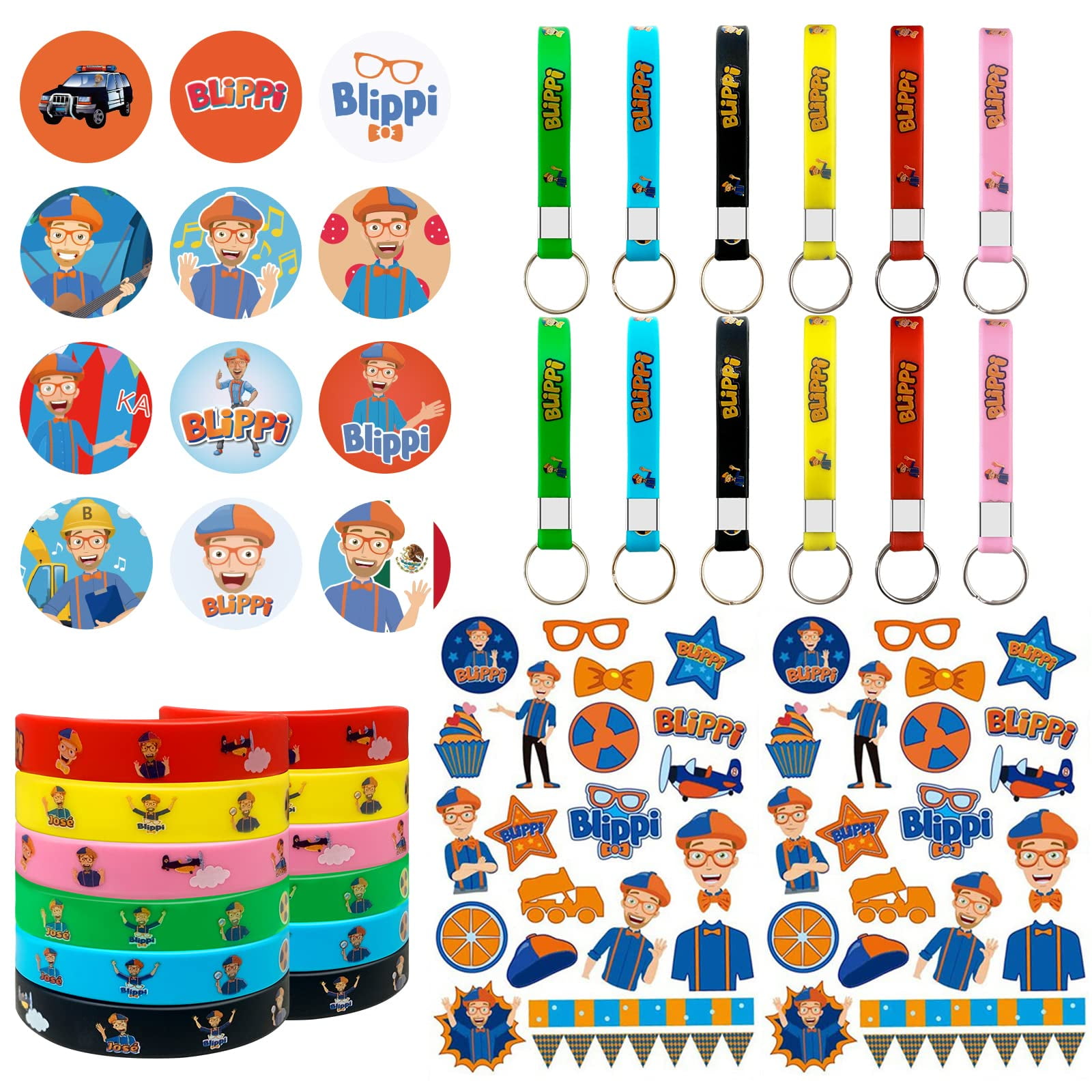 Blippi English teacher Birthday Party Supplies, 86pcs Party Favors Set ...