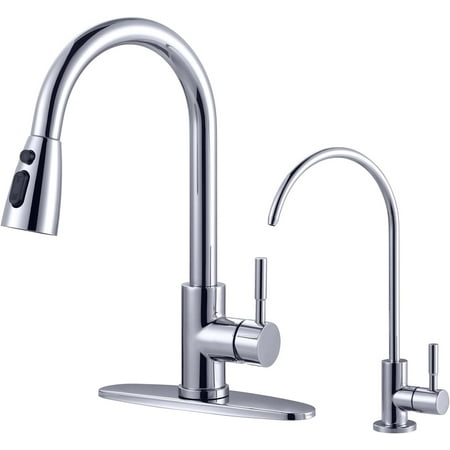 LAICAIW Kitchen Faucet and Water Filter Faucet Combo, Stainless Steel ...