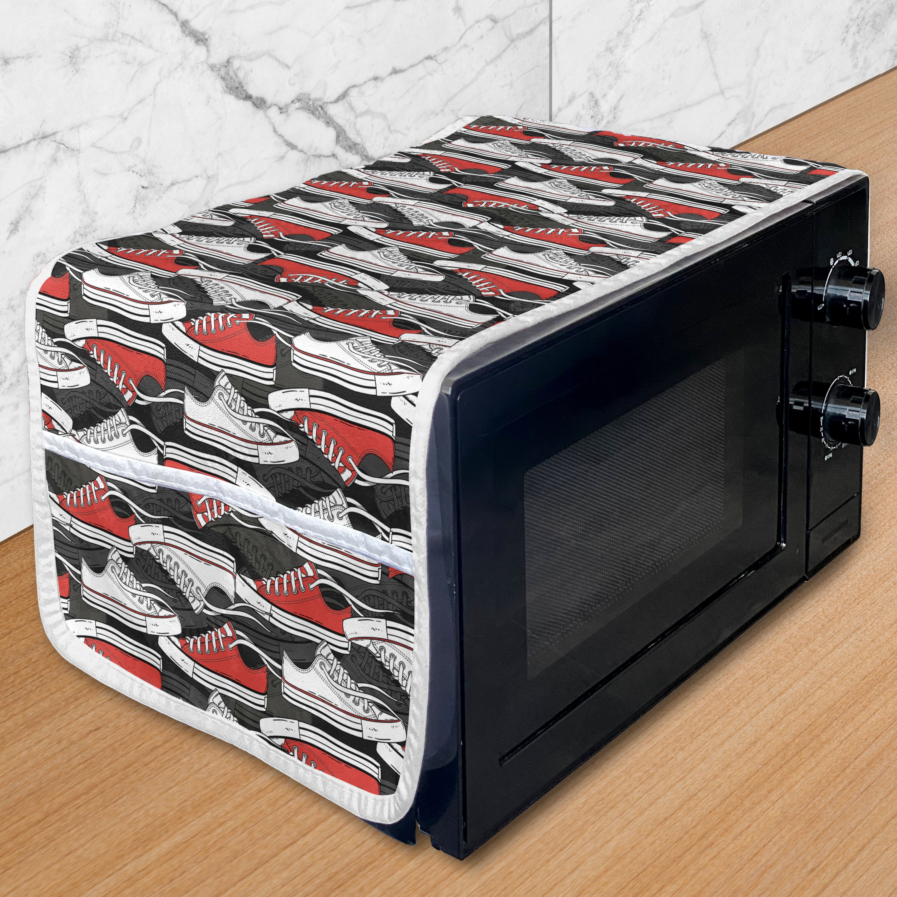 Retro Microwave Oven Cover, Retro Shoes Pattern Sneakers Nineties ...