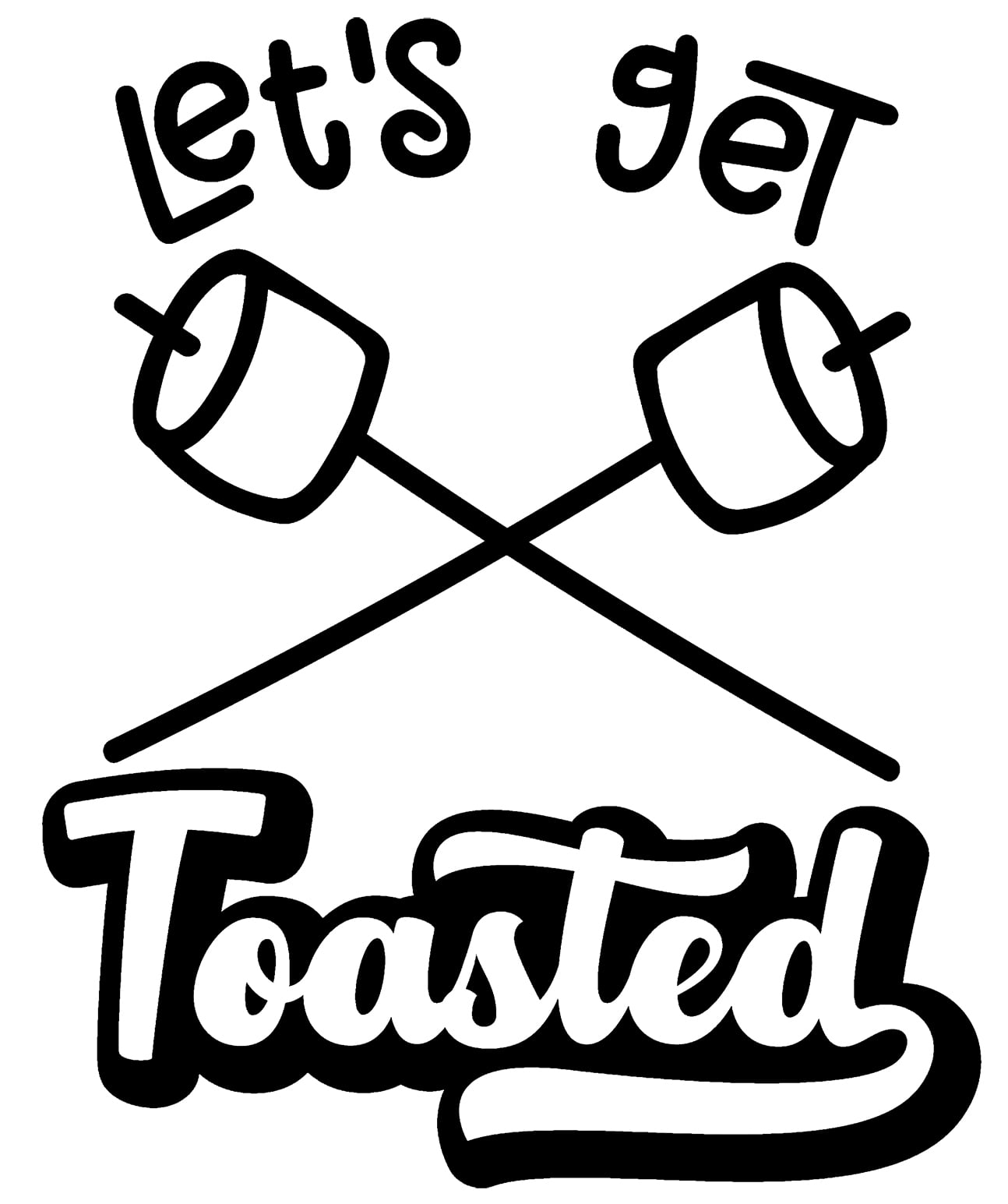 Lets Get Toasted Classic Crossing Marshmallow Smores Bonfire Wall ...