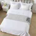 Bed Runner Grey Tropical Palm Tree Bedding Scarves Soft Decorative Bed ...