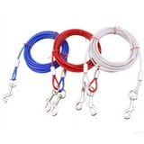 16 Foot Red - Dog Tie-Out Cable Steel Wire Pet Runner Cord Chain Leash ...