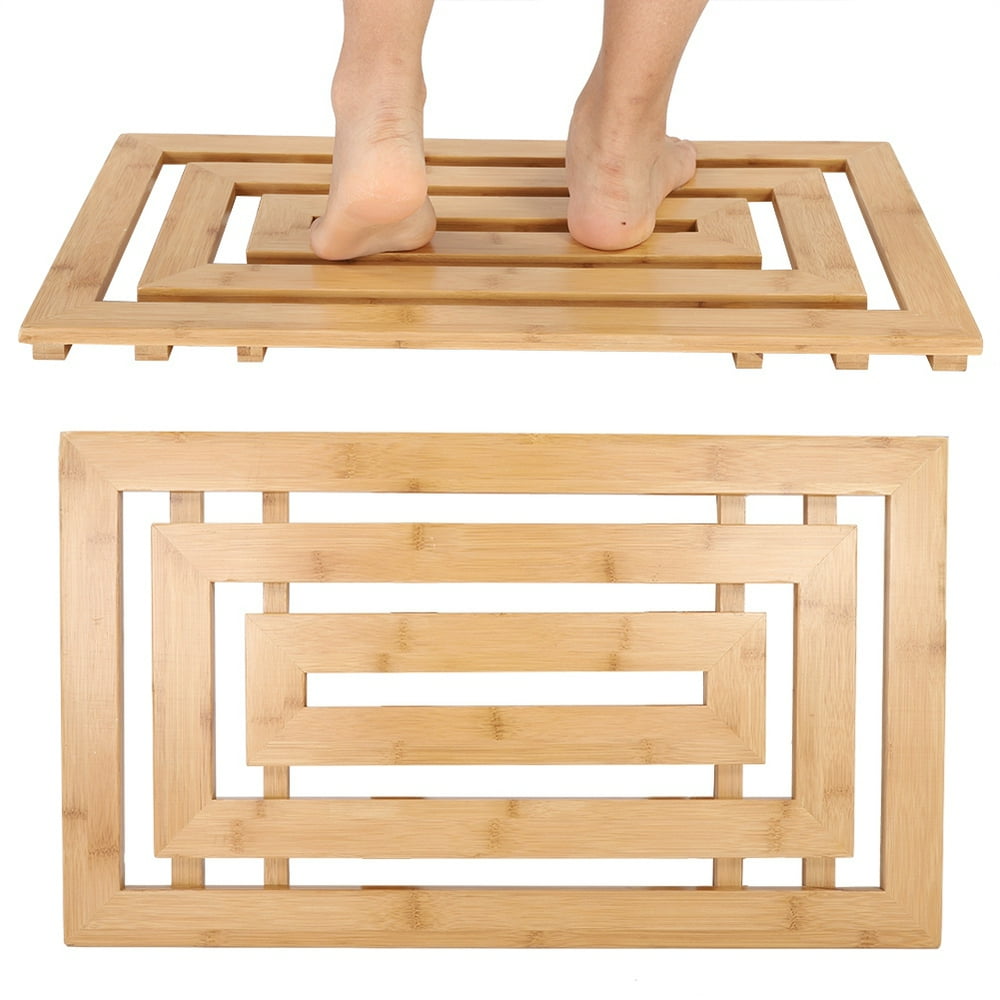 Mgaxyff Bamboo Duckboard Bathroom Duckboard Rectangular Natural Bamboo