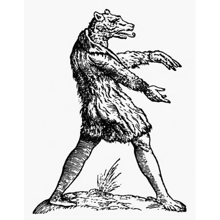 Dog-Headed Man, 1642. /Nthe Dog-Headed Man Of India. Woodcut From ...