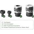 Vego Garden Hose Fitting Quick Connector Set with Water Stop & Lock ...