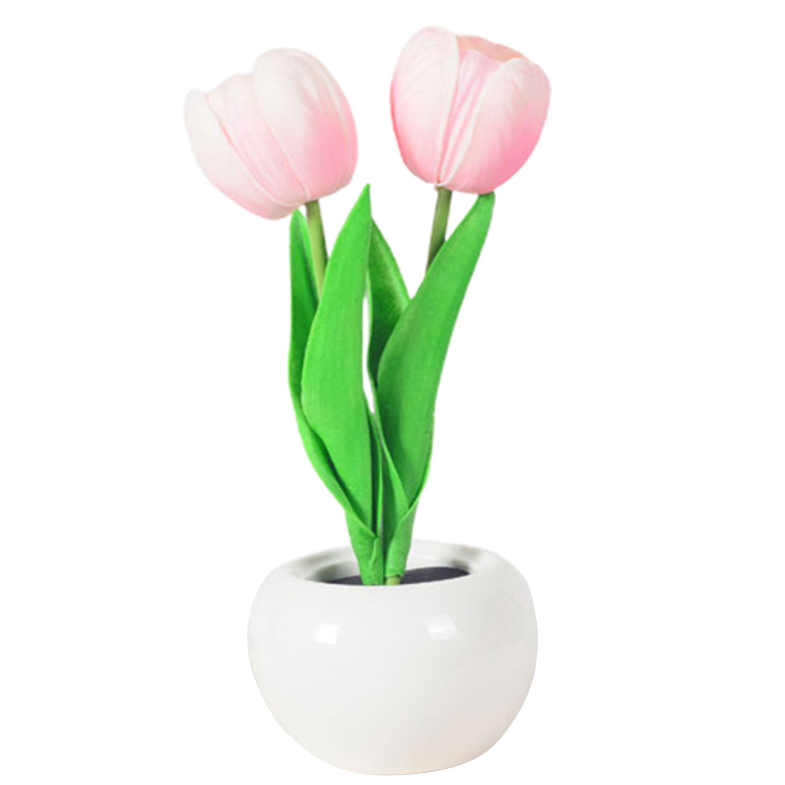 Bluethy Tulip Flowerpot Lamp Realistic Looking Battery Powered High ...