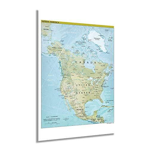 HISTORIX 2021 North America Map Poster Wall Art Print, 24 x36 Inch ...