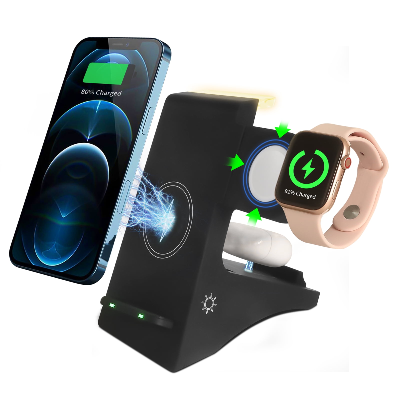 4 in 1 Qi Wireless Charger Station KUYHRF,Chargeur Sans Fil Foldable ...
