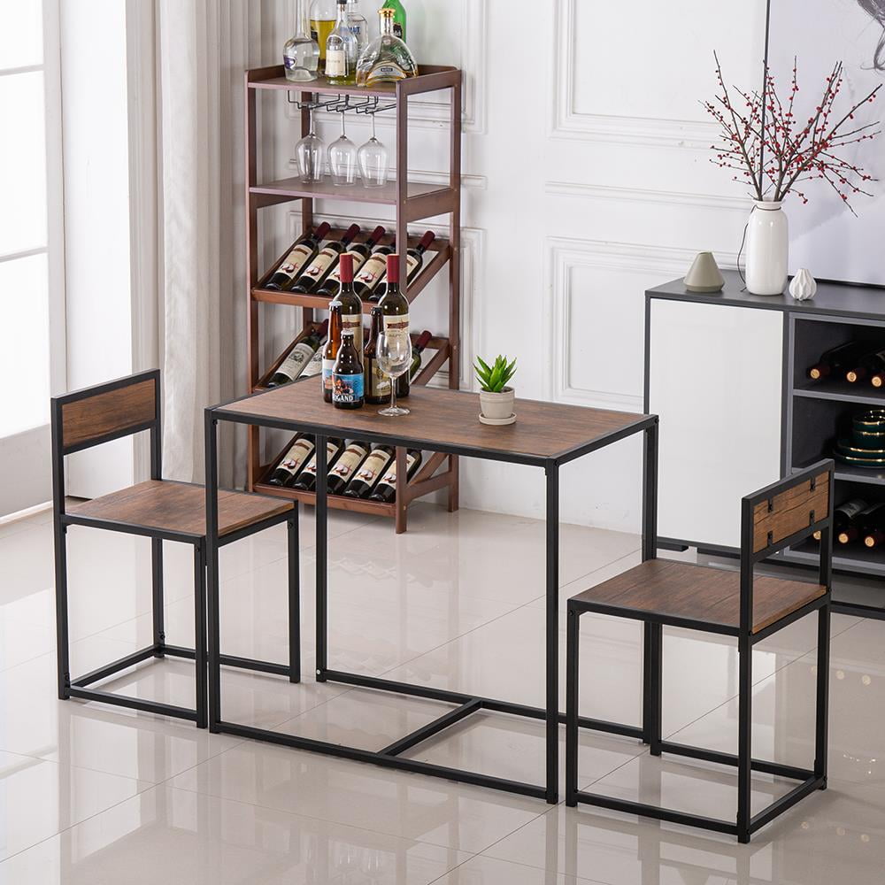 Zimtown 3 Piece Dining Set Kitchen Table Set Home Kitchen Breakfast ...