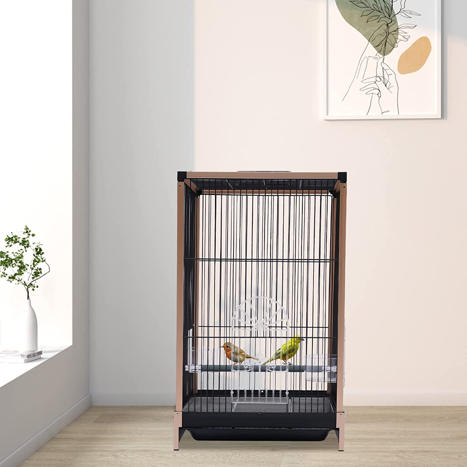 Miumaeov Flat Top Bird Travel Cage - Black/Gold Barbados | Ubuy
