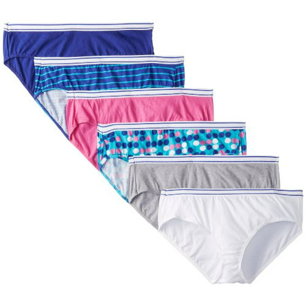 Hanes Hanes Womens Cotton Sporty Hipster Panties With Cool Comfort Multi Packs 6 Pack Blue