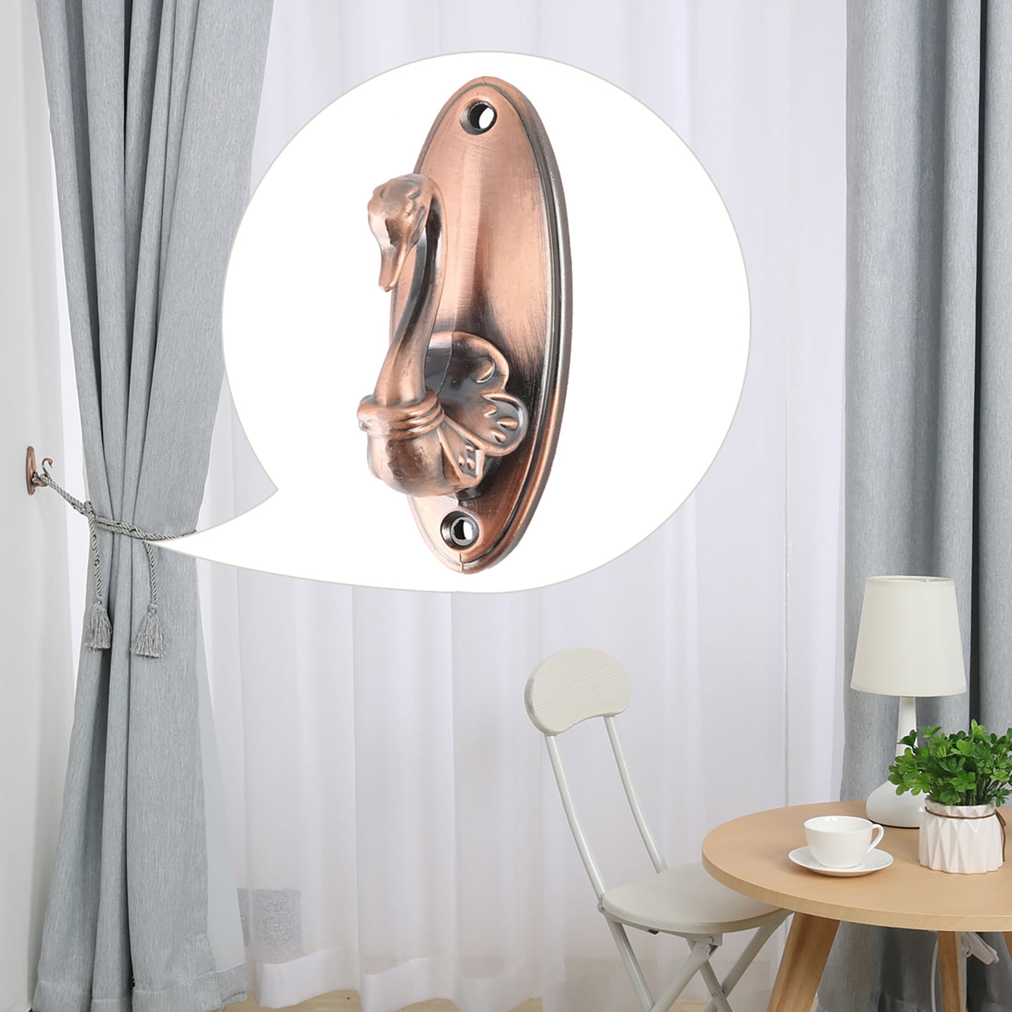 2pcs Zinc Alloy Window Curtain Tieback Holders Hook Drapery Screens ...