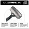 4lb Lead Hammer for Knock Off Wheels - Lead Alloy Non-Marring ...