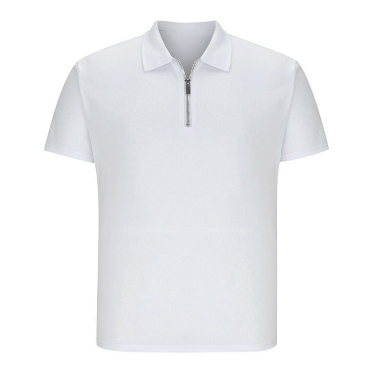 YYDGH Mens Zipper Polo Shirt Knit Casual Quarter Zip Tee YYDGH Mens Zipper Polo Shirt Knit Casual Quarter Zip Tee