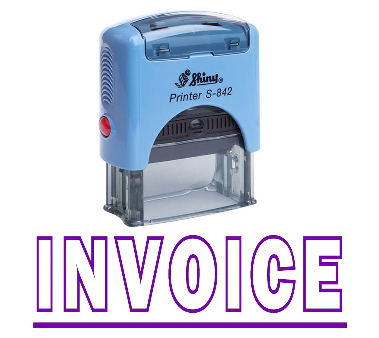 INVOICE Self Inking Rubber Stamp Office Stationary Custom Shiny Stamp ...