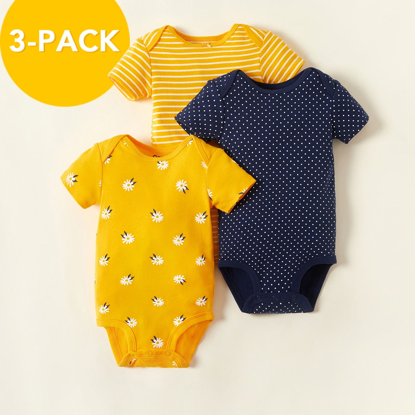 PatPat Baby Suits 3-pack Bright Daisy Bodysuits | Walmart Canada
