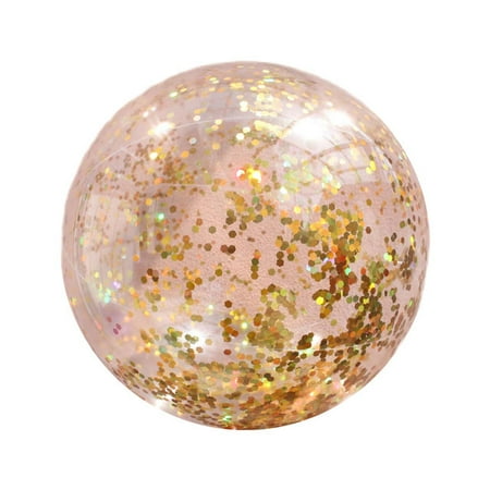 PERTTYUNG Inflatable Glitter Beach Ball Confettis Beach Ball Toy 16in ...