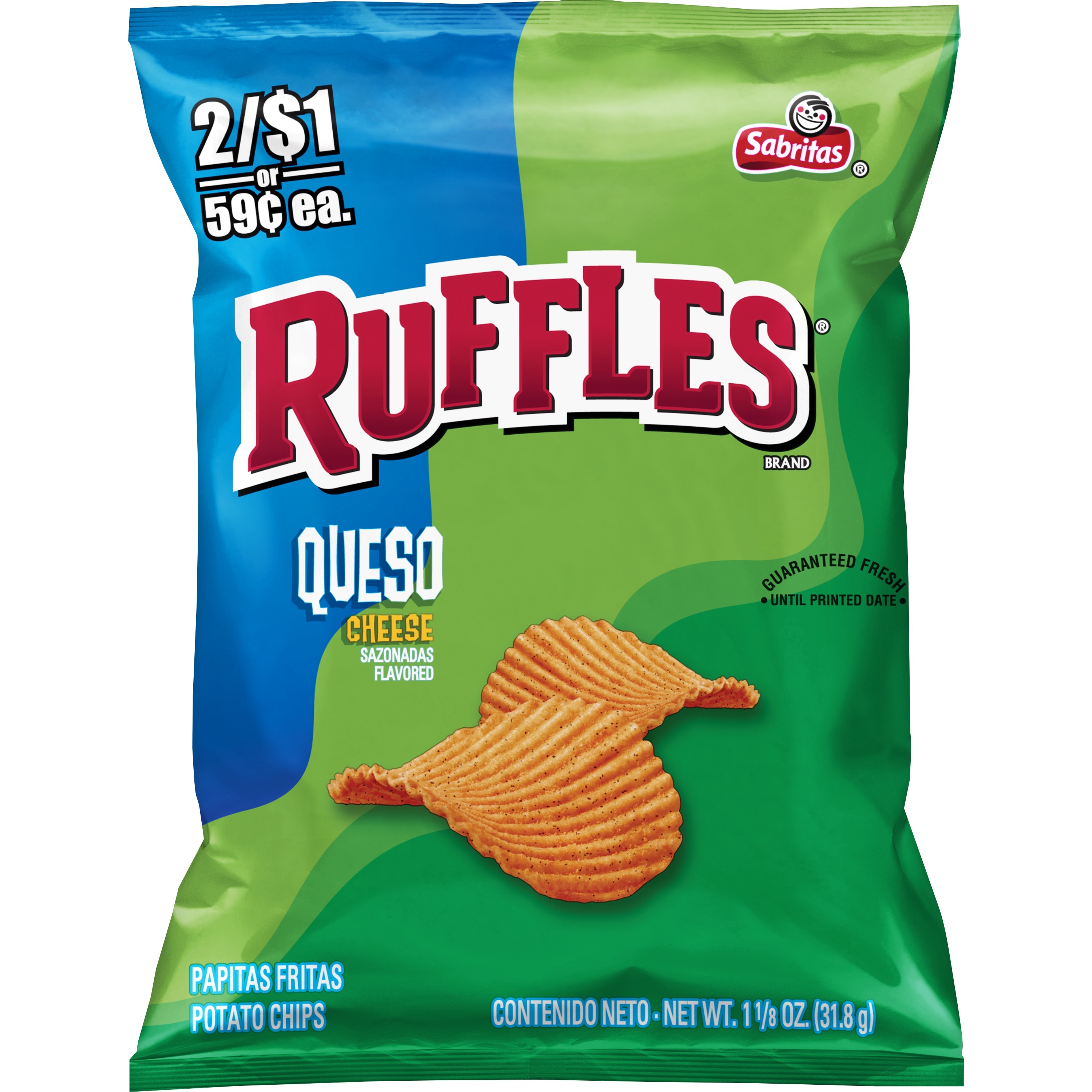 Ruffles Queso Cheese Potato Chips 1.125 oz. Bag - Walmart.com - Walmart.com