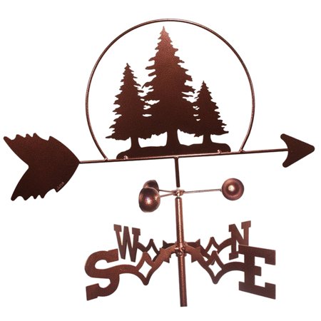 Metal Pine Tree Weathervane Roof Mount Wind Direction Indicator ...