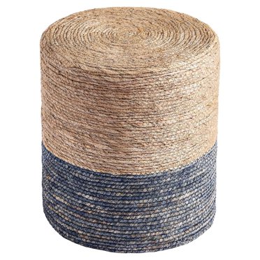 Edgeley Boho Round Pouf in Grey, Natural Woven Braided Jute - Walmart.com