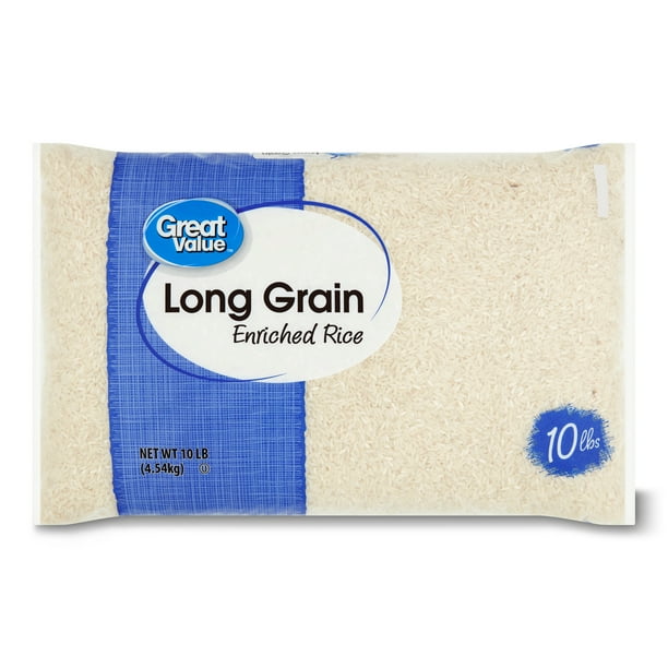 Great Value Long Grain Enriched Rice, 10 lb - Walmart.com