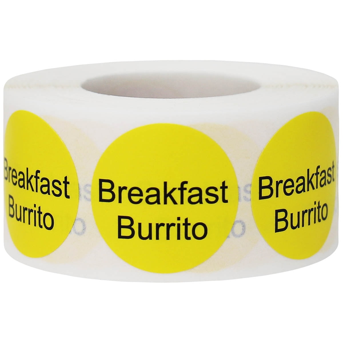 Breakfast Burrito Deli Grocery Store Food Yellow Labels | 1" Round ...