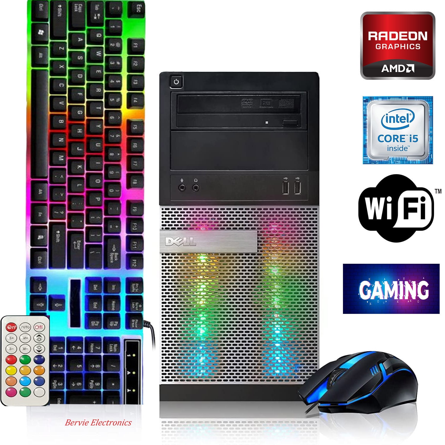 DELL DESKTOP GAMING RGB LIGHTS COMPUTER PC | INTEL QUAD I5 | 8GB RAM ...