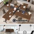 Folding Conference Table with Wheels 4 Pack 70.8 Inch Flip Top Mobile ...