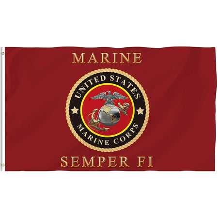 Marine Corps Flag 3x5 Ft, USMC Flags Double Sided and Double Stitched ...