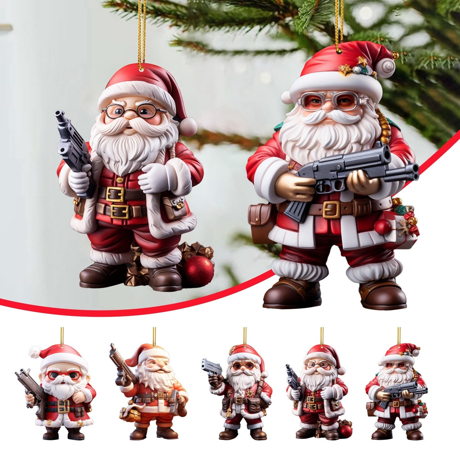 Click here for Sbnonk Christmas Ornaments Santa Pendant Decoratio... prices