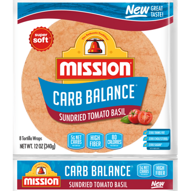 Mission Carb Balance Tomato Basil Tortilla Wraps, 12 Oz, 8 Ct - Walmart.com