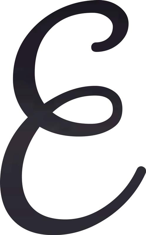 Acrylic Letter E Script, 3'' Tall Transparent Black Alphabet Craft ...