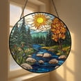 Stained Glass Style Forest Tree Window Suncatcher, Fantasy Nature Art ...
