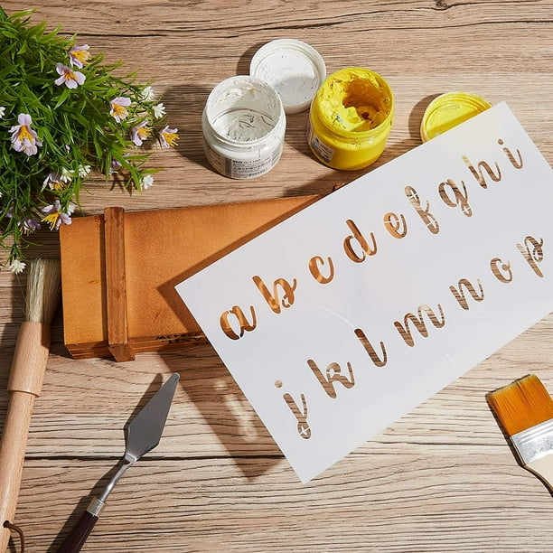 24 Pieces Alphabet Letter Stencils Letter Number Templates Plastic ...