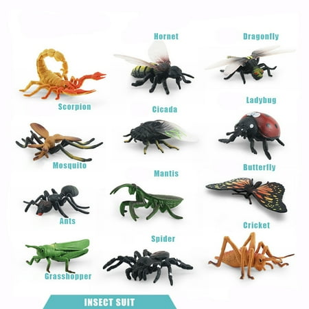 Amyove Simulation Insect Action Figures Lifelike Butterfly Dragonfly ...