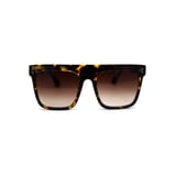 Flat Top Mobster Mafia Rectangular Retro Sunglasses Tortoise Brown ...