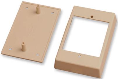 IEC WM2411 Single Gang Surface Mount Shallow (.8 inch deep) Box Ivory ...