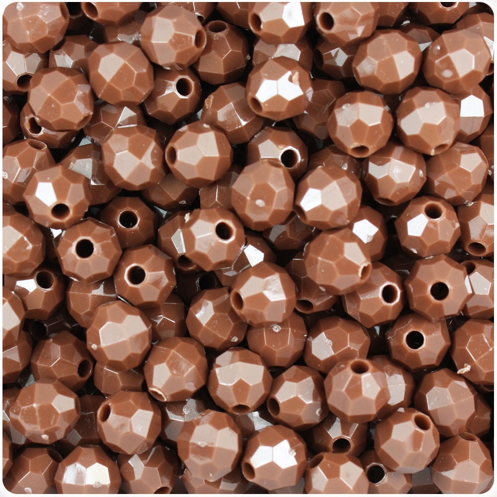 BeadTin Chocolate Opaque 8mm Faceted Round Craft Beads (450pcs ...