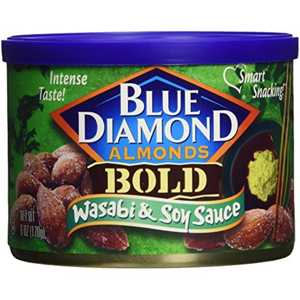 Blue Diamond, Almonds, Bold Wasabi & Soy, 6 Ounce Can (3 Pack ...