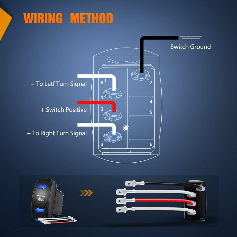 Turn Signal Toggle Switch VOZINMOST 12V 4Pin Turn Signal Rocker Switch