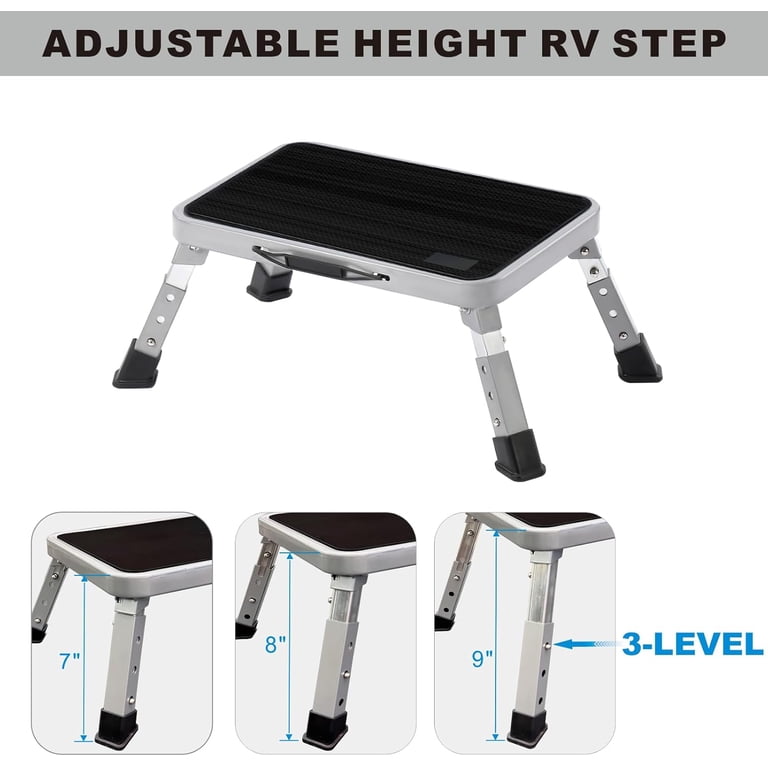 Camco Step Stool Squatty Potty RV Steps, Aluminum Alloy Folding ...